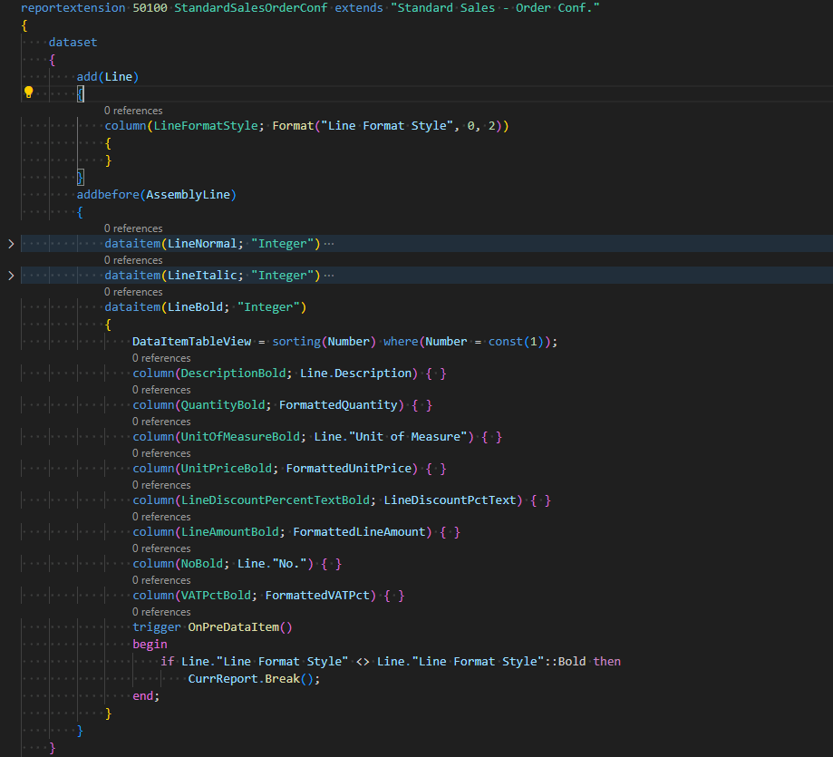 Dynamics 365 Business Central: Conditional Formatting in Word Layout – Miljan's Blog